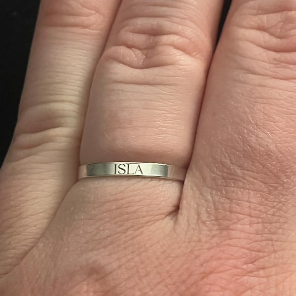 Personalized Name Band Ring, Stacking Name Ring, Personalized Stacking ...