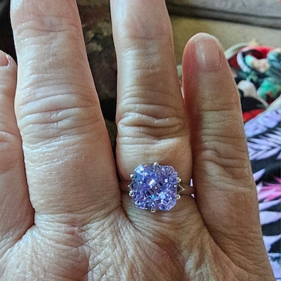 12x10mm Brilliant Radiant Cut, 12mm Wide Band Solitaire, Engagement ...