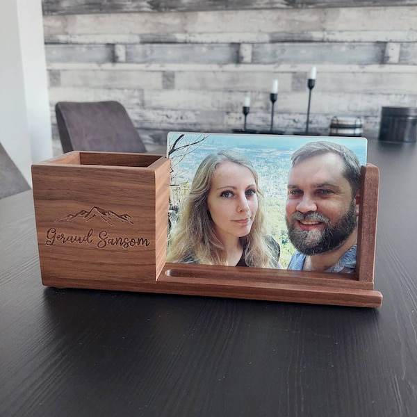 Custom Desk Name Plate With Wooden Base - Lighted Name Sign, Office ...