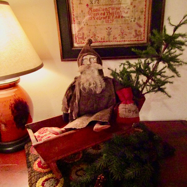 Primitive Clay Face Santa - Etsy