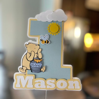 Pooh Cake Topper. Classic Winnie the Pooh Cake Topper. First Birthday ...