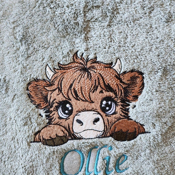 Baby Highland Cow Embroidery Design, 3 Sizes, Instant Download - Etsy