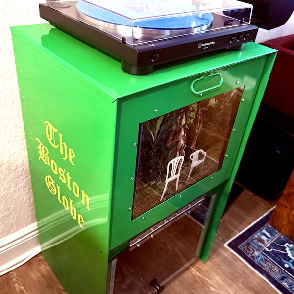 Boston Globe Vinyl Record Player Stand - Etsy