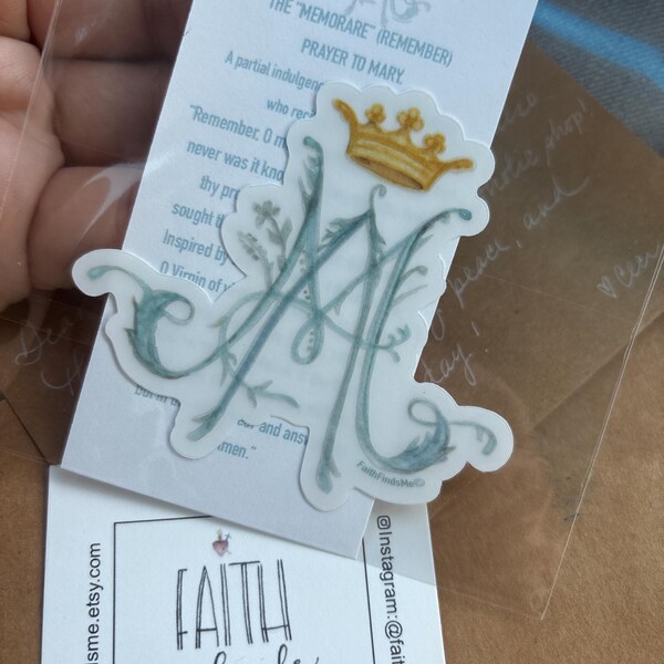 Auspice Maria Sticker, Catholic Sticker, Virgin Mary, Ave Maria CLEAR ...