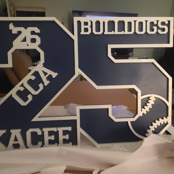 Varsity Number Graduation Gift, Senior Athlete Gift, Graduation Decor ...