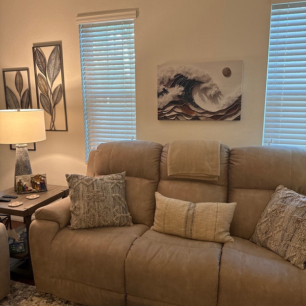 Ocean Waves Wall Art - Open Backed Stretched Canvas Print, Matte Canvas ...