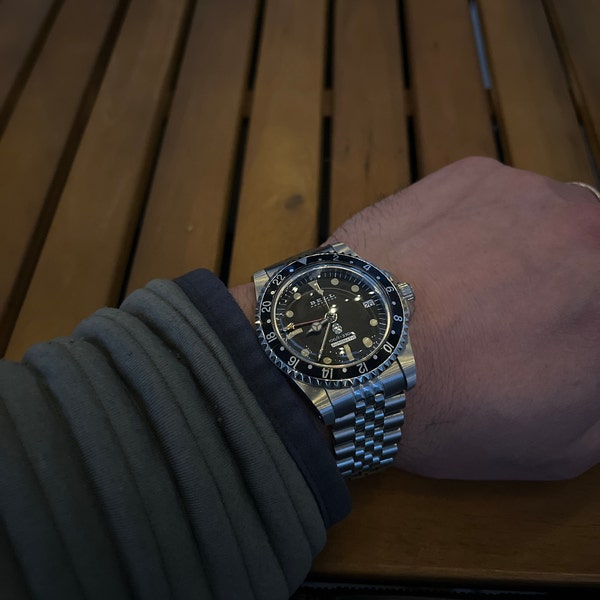 BELL S01 Stainless Steel Black Edition Automatic Watch With Integrated ...