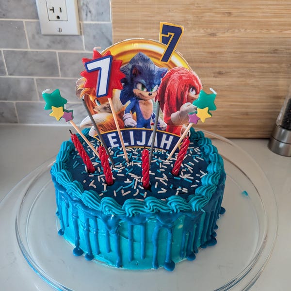 Sonic Shadow Cake Topper | Shadow Cake Topper | Kids Cake Topper ...