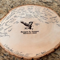 Eagle Personalized Guest Book. Court of Honor Guest Book. Natural Wood ...
