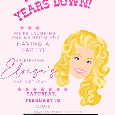 Dolly Parton Birthday Invitation Nashville Dolly Birthday - Etsy