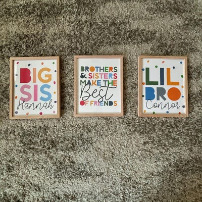Big Sis Lil Sis Print Set, Girls Wall Art, Girls Shared Bedroom, Big ...