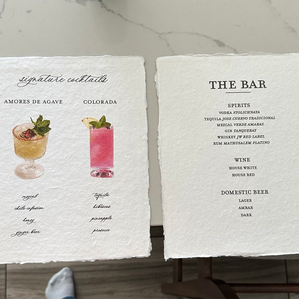 Wedding Bar Sign- Deckled Edge Sign - Etsy