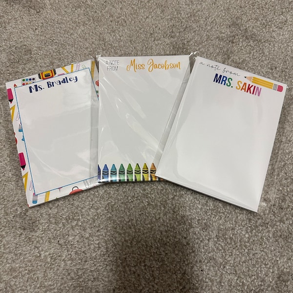 Teacher Personalized Notepad, Custom Teacher Notepad, Teacher ...