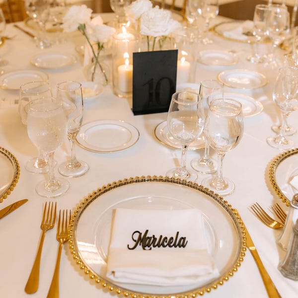 Luxury Wedding Custom Tags Name Plate Wooden Setting Wedding Name Place ...