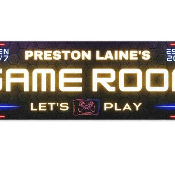 Game Room Sign, Custom Arcade Wall Art, Personalized Gifts for Him ...