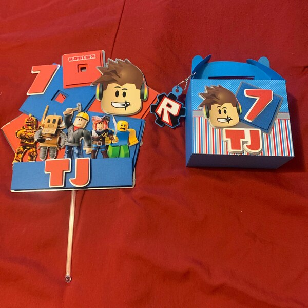 Roblox Favor Box, Roblox Birthday, Game Party Bags, Roblox Gable Bags ...