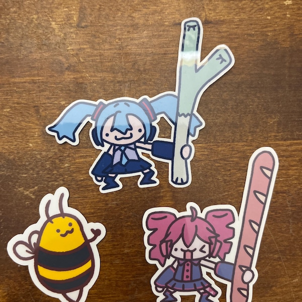 Big Leek Miku and Big Baguette Teto Vinyl Sticker | Original Creator ...