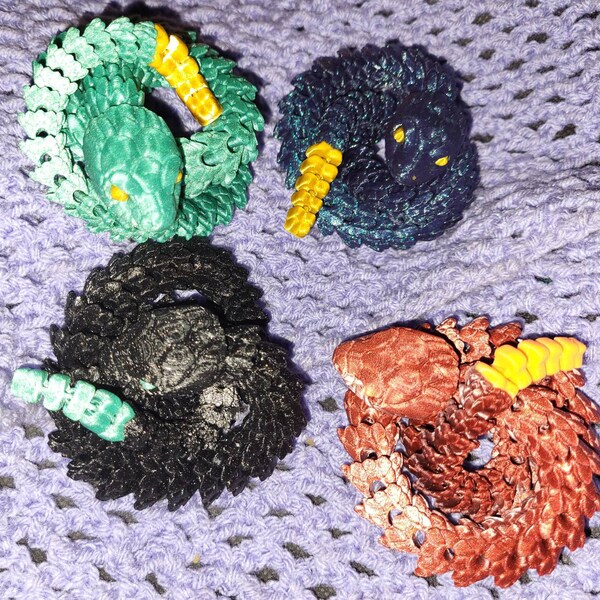 Flexi Articulated Rattle Snake Desk Toys Valentine Gifts Dragons D&D 3D ...