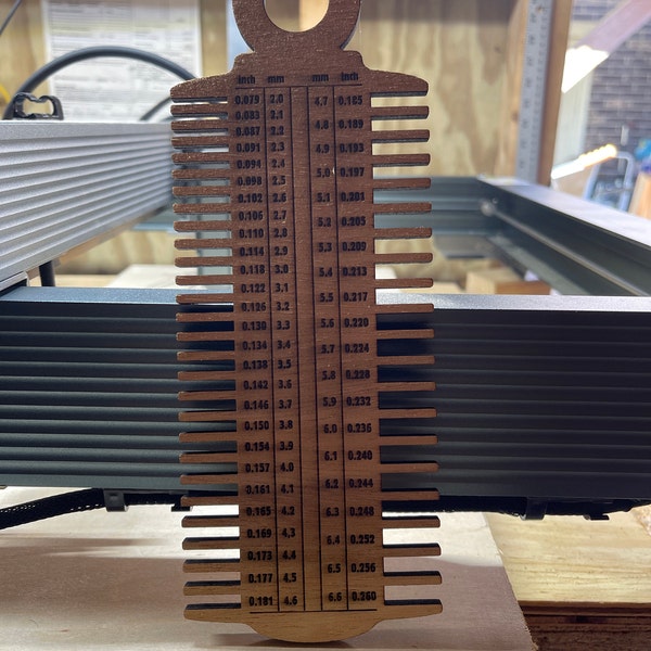 Material Thickness Gauge / Kerf Tool (inch and Millimeter) - Custom ...