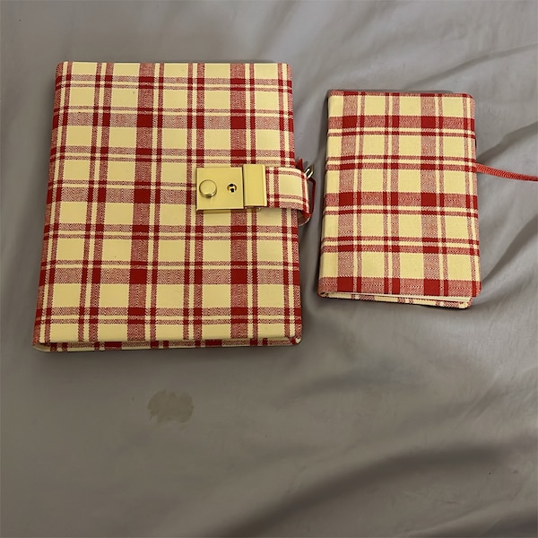 Anne Frank Set: Diary and Mini Photo Album in Red and Beige Checked ...