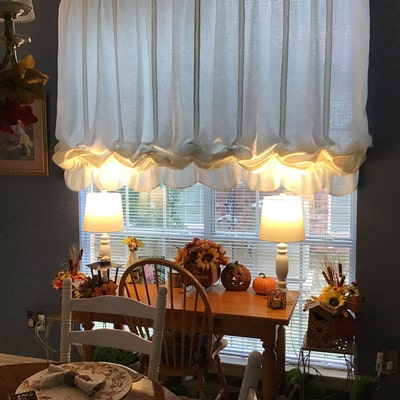 Balloon Curtain Valance Ruffle Kitchen Curtain Panels Valance Shabby ...