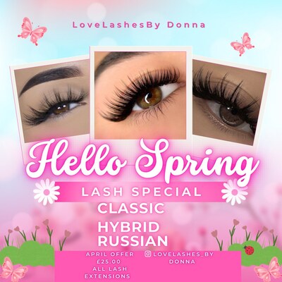 Spring Lash Special Flyer, DIY Editable Canva Template, Hello Spring ...