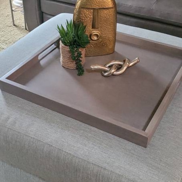 Solid Wood Ottoman Tray, Oversized, Extra Large Tray With Handles, XXL ...