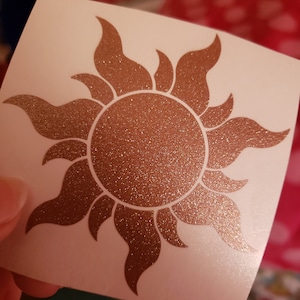 GLITTER Rapunzel Sun Disney Decal Car Decal Princess Decal Window ...