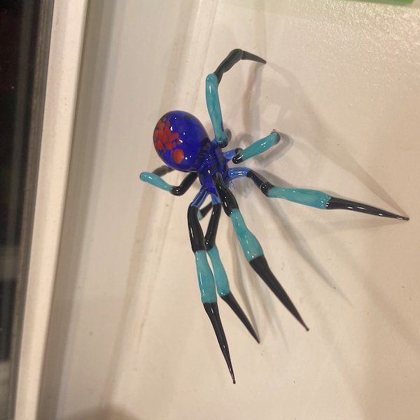 GLASS SPIDER Lampwork Handcrafted Glass Animal, Art Glass Spider ...