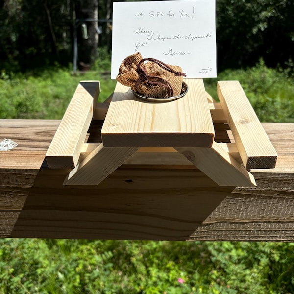 Squirrel Feeder, Squirrel Picnic Table, Picnic Table for Squirrel, Fence Picnic Table for ...