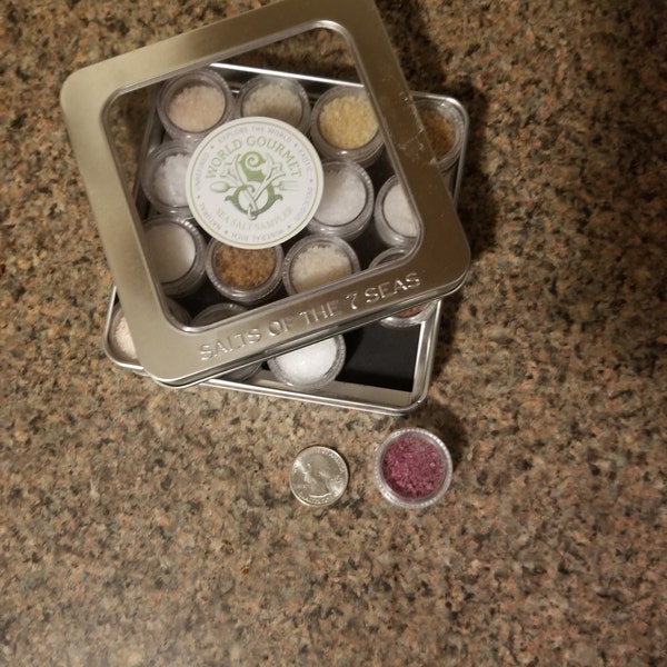 The WORLD TIN Gourmet Sea Salt Sampler 16 All Natural Salts From Around ...