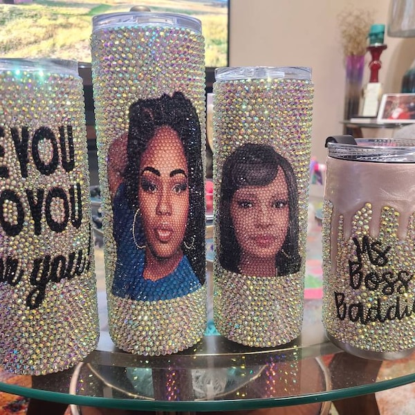 Custom Rhinestone Tumbler/personalized Tumbler/ Bling Cup/sparkling ...