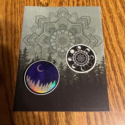 Forest Mandala Sticker Nature Sticker Mountain Sticker - Etsy