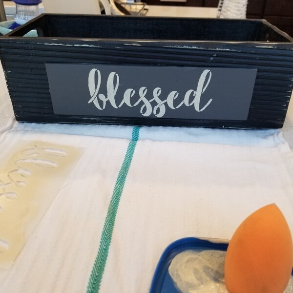 Blessed Stencil - Stencil Signs, Blessed Sign, Blessed Script Sign, Blessed Stencils, Blessed ...