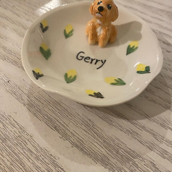 Custom Pet Ring Dish Pet Figurine Ceramic Jewelry Holder for Pet Lover ...
