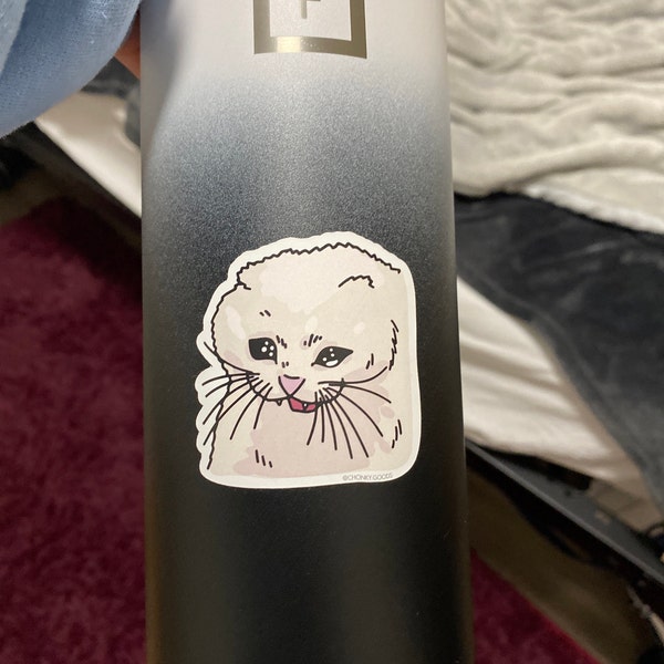 Screaming Crying Cat Meme Die Cut Sticker Cat Meme Sticker, Cat Water ...