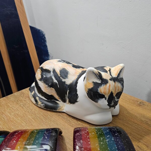 Mini Laying Cat Cremation Urn Grey Matte/ Ceramic / Handmade - Etsy