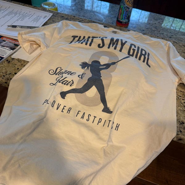 Custom That's My Girl Softball Mom Dad Shirt, Personalized Name Gift ...
