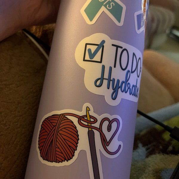 Crochet Sticker | Yarn Heart Sticker | Crochet Vinyl Sticker ...