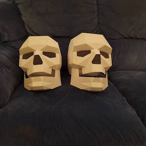 Skull Mask 3D Papercraft Template, Low Poly Paper Mask, Unique ...