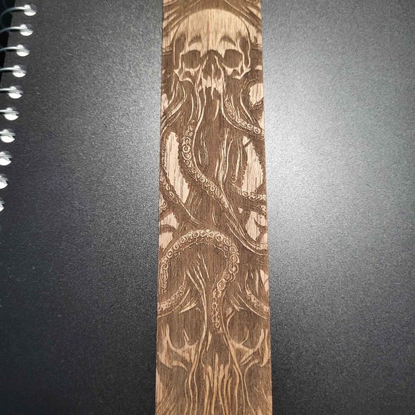 Engraved Wooden Cthulhu Bookmark: Horror Fantasy Gift - 6 Designs - Etsy
