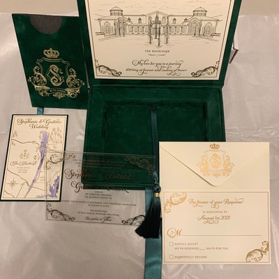 Quinceañera Invitation Box Powder Pink Velvet Acrylic - Etsy