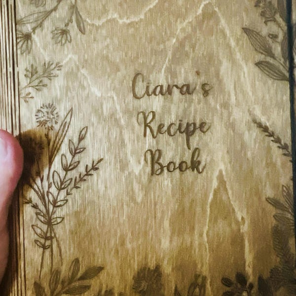 Custom Recipe Book Wooden Cookbook Personalized Recipe Binder Kitchen ...