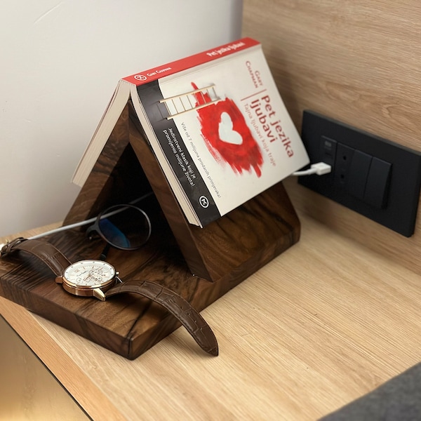 Book Stand Unique Wooden Book Rest Phone Rest Reading Nook Nightstand ...