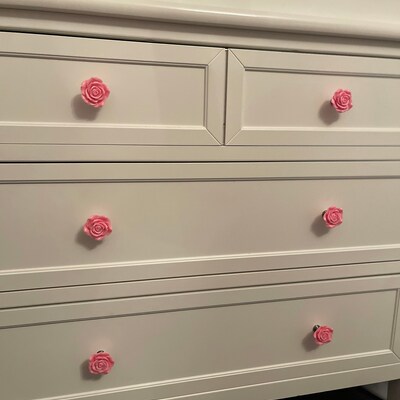 Rose Flower Drawer Knobs Flower Cabinet Knobs Floral Knobs for Dresser Kids Room Nursery Decor ...