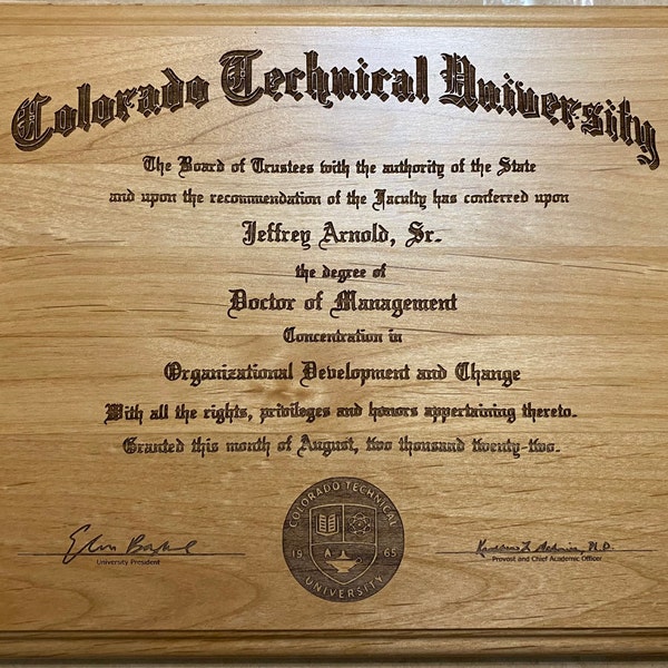 Laser Engraved Diploma Certificate, Graduation Gift, Custom Engraved ...