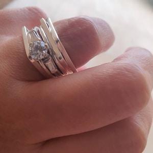 Large Square Ring, Ring Set 2, Chunky Square Ring, Stacking Rings, Wide ...