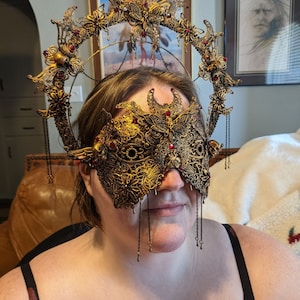 Wings Headpiece and Blind Mask Gothic Crown Gothic - Etsy