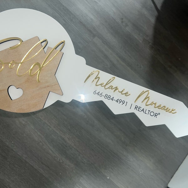 Personalized Realtor Key With Heart Closing Realty House Sold Acrylic ...