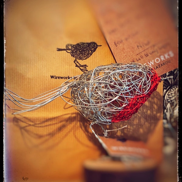 Wire Robin Bird Sculpture Free Standing - Etsy